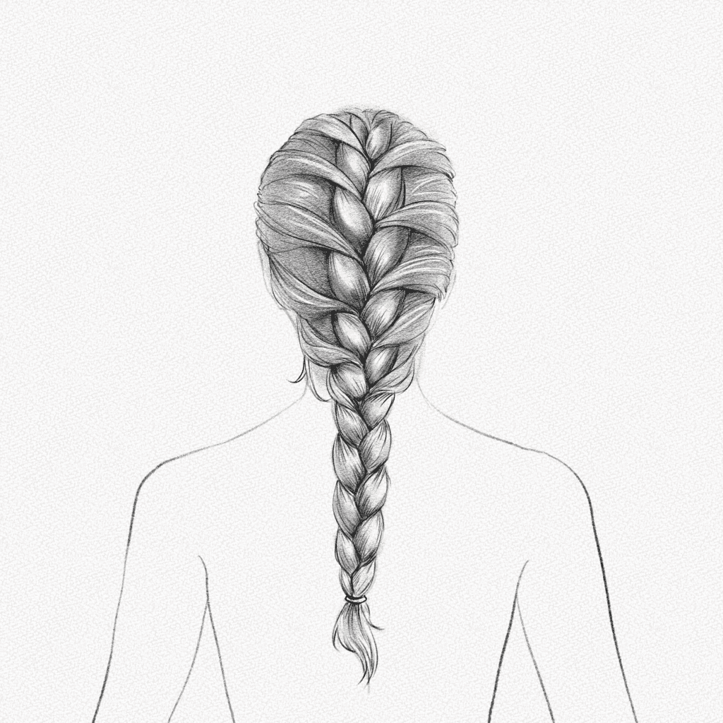 How To Draw A Girl With A Braid Step By Step